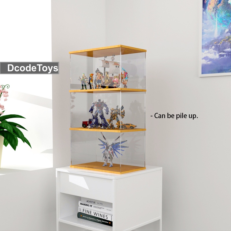 ~~BIG size~~Wood Acrylic Storage Display Box / Stand - Toys & Model kit ...