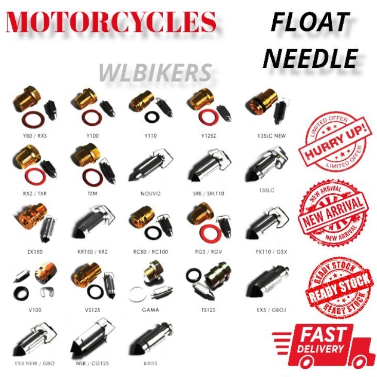 MOTORCYCLES FLOAT NEEDLE EX5 KRISS Y100 Y110 RXZ LC135 SRL LAGENDA ...