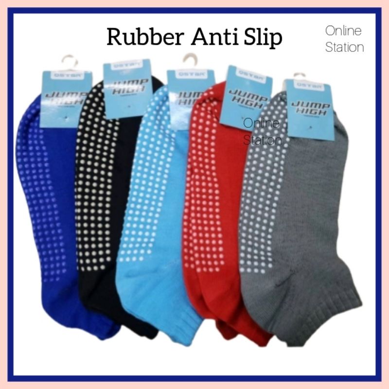 (3 PAIRS)💖Ready Stock💖 Rubber Anti Slip Low Cut Socks/ Stokin Anti Slip ...