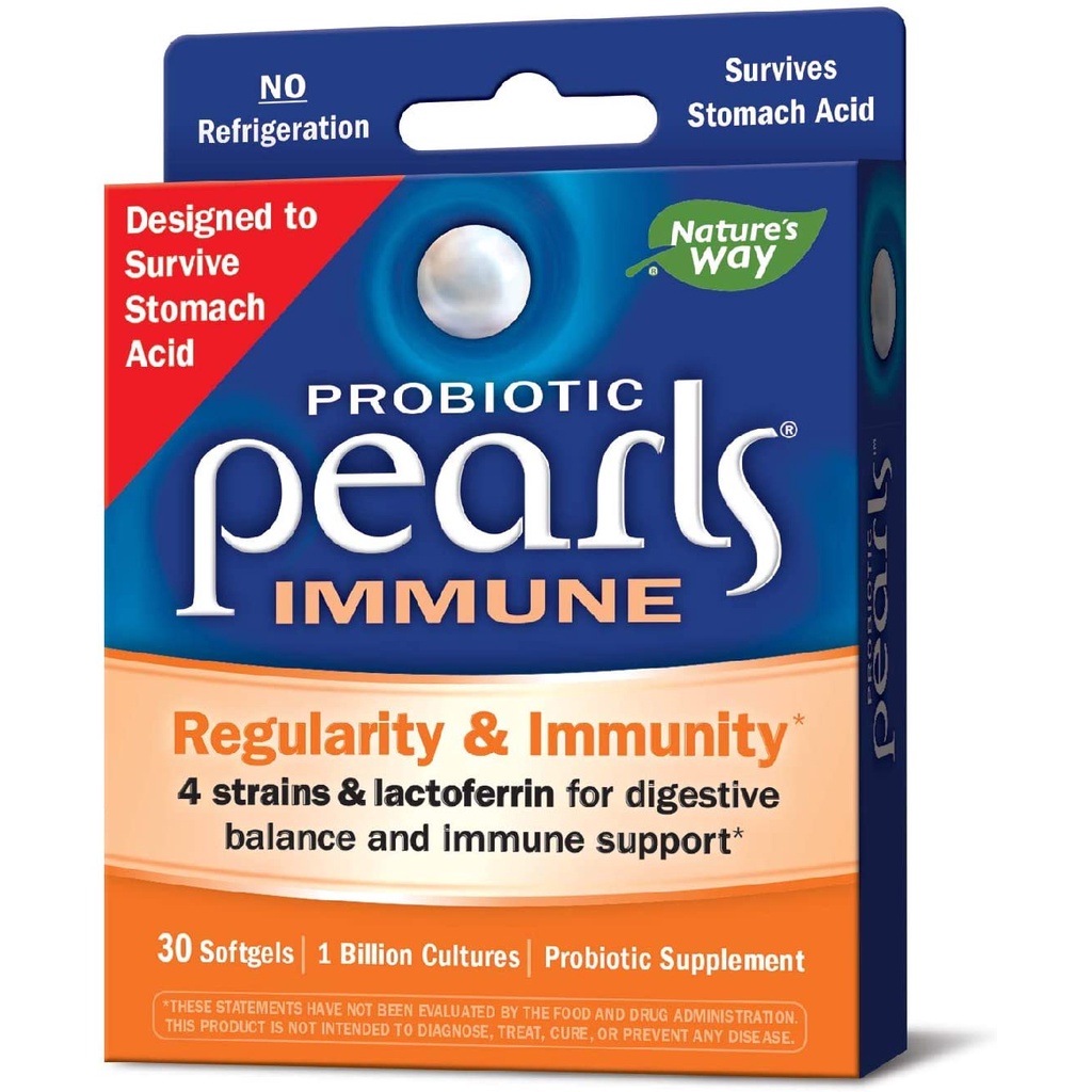 Nature's Way Probiotic Pearls Immune, 1 Billion Live Cultures, 30 ...