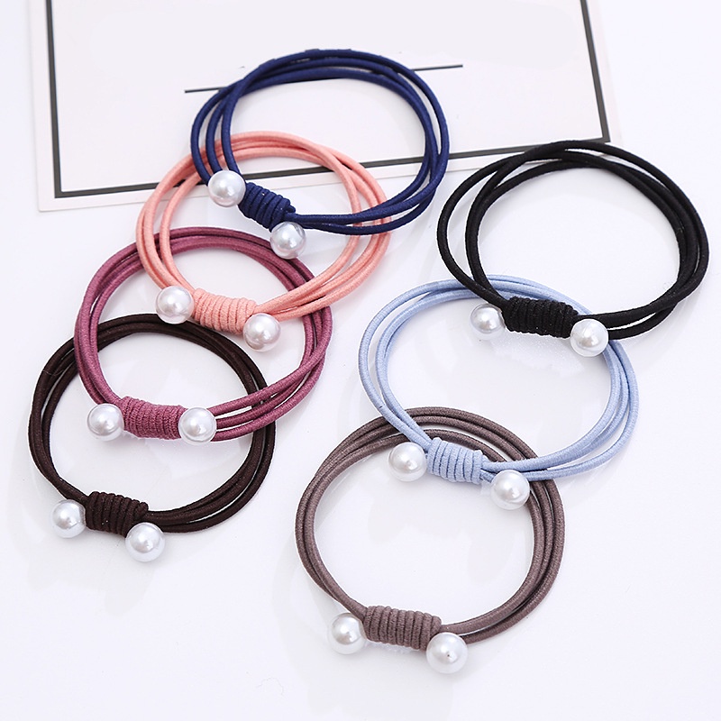 Three-wire Hair Rope High Elasticity Rubber Band Simple Basic Hair Tie ...