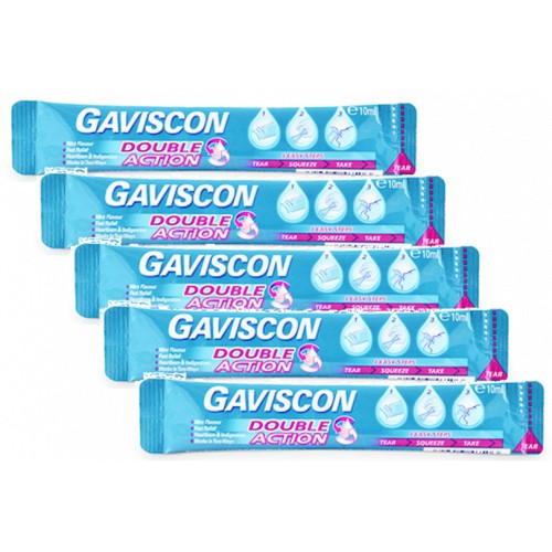 GAVISCON DOUBLE ACTION LIQUID 5 SACHETS (for gastric heartburn ...