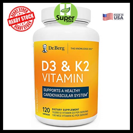 [READY STOCK]Dr. Berg's D3 & K2 Vitamin - D3K2 Supplement w/ Purified ...