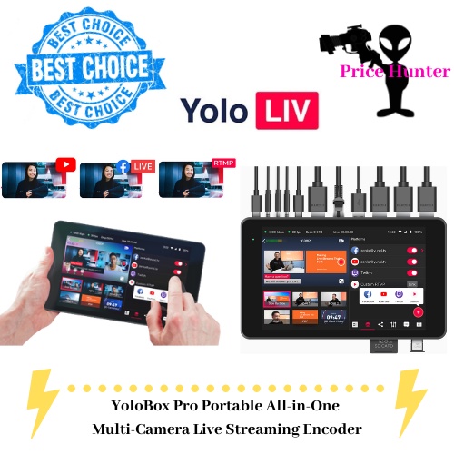YoloLiv YoloBox Pro Portable Multi-Camera Encoder / Streamer / Switcher ...