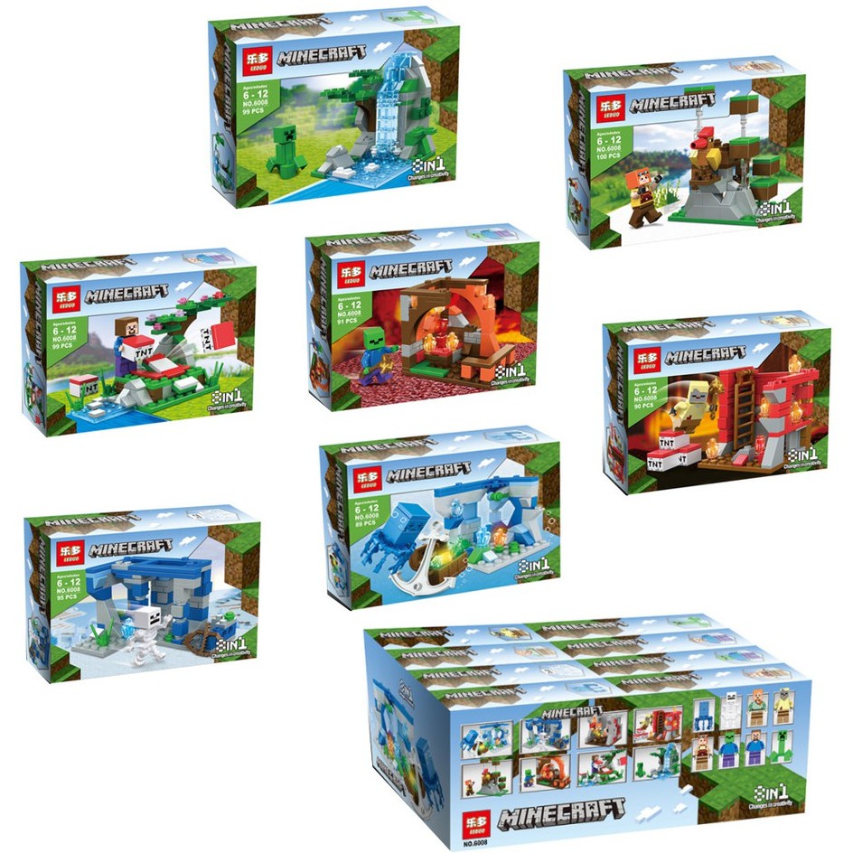 🔥READY STOCK🔥 MineCraft 8 in 1 Building Blocks 755pcs For Kids 6008 ...