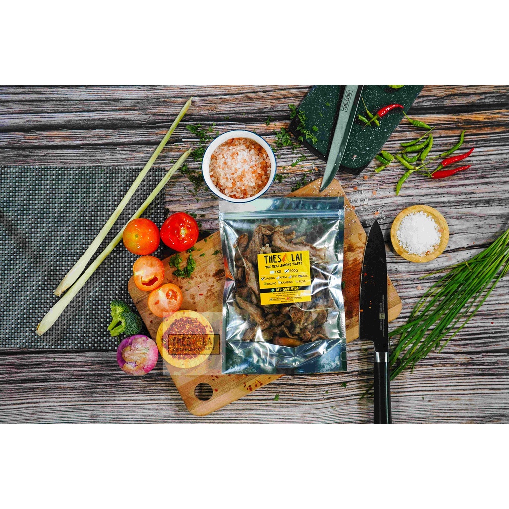 Daging Salai Smoked Beef +/- 500g halal segar daging lembu beef jerky ...