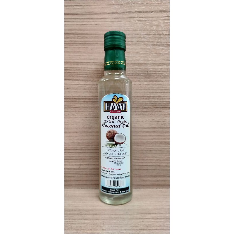 HAYAT ORGANIC EXTRA VIRGIN COCONUT OIL 250ML | Shopee Malaysia