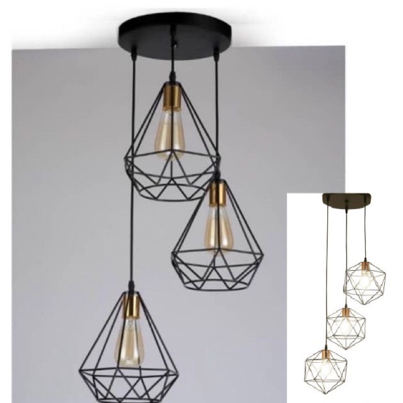 (Set Of 3)(Round Base)Pendant lamp Diamond ceiling light 992/3A ...
