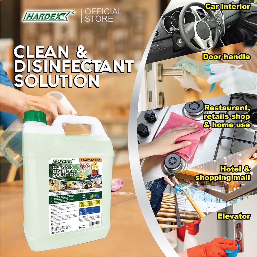 HARDEX 5L Clean & Disinfectant Solution - SIRIM Tested (NOTE:SHIPPING ...