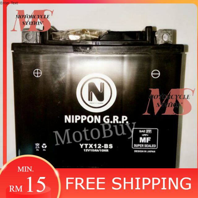 YTX12-BS Battery Bateri XDV250 ES250 RT3S RT3 SYM EVO ER6 ER6N (2009 ...