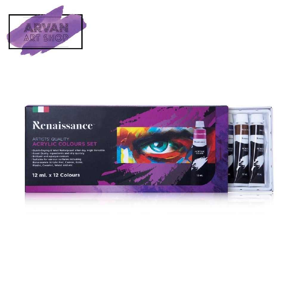 Renaissance Acrylic Colour Set 12ml x 12Colours | Shopee Malaysia