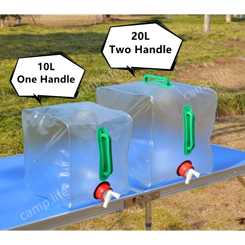 Camping Portable Water Bucket Foldable Collapsible Bag Carrier ...