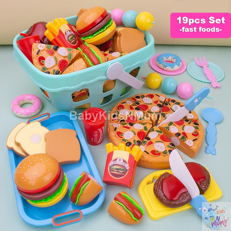 Cutting Play Food Pretend Play Set Toy Early Learning Educational Food ...
