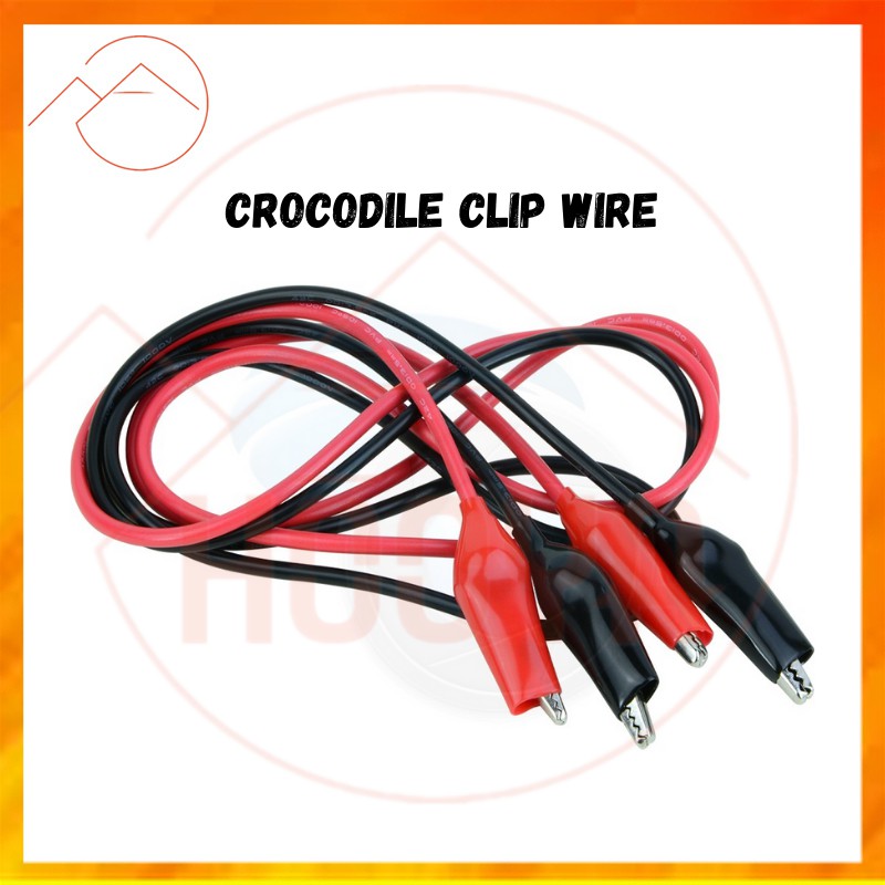 1M Double Head Crocodile Clip Line Red And Black Clips Crocodile Cable ...