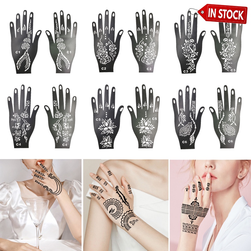 [Malaysia Stock]Template Inai Pengantin Sticker Inai Henna Bride Lace ...
