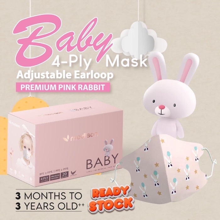 MEDISON 4Ply Baby 3D Medical Face Mask 0-3 Years Old Baby Kids 3D mask ...