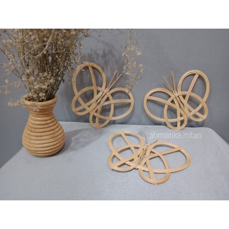 Rattan butterfly aesthetic wall decoration/queen butterfly | Shopee ...