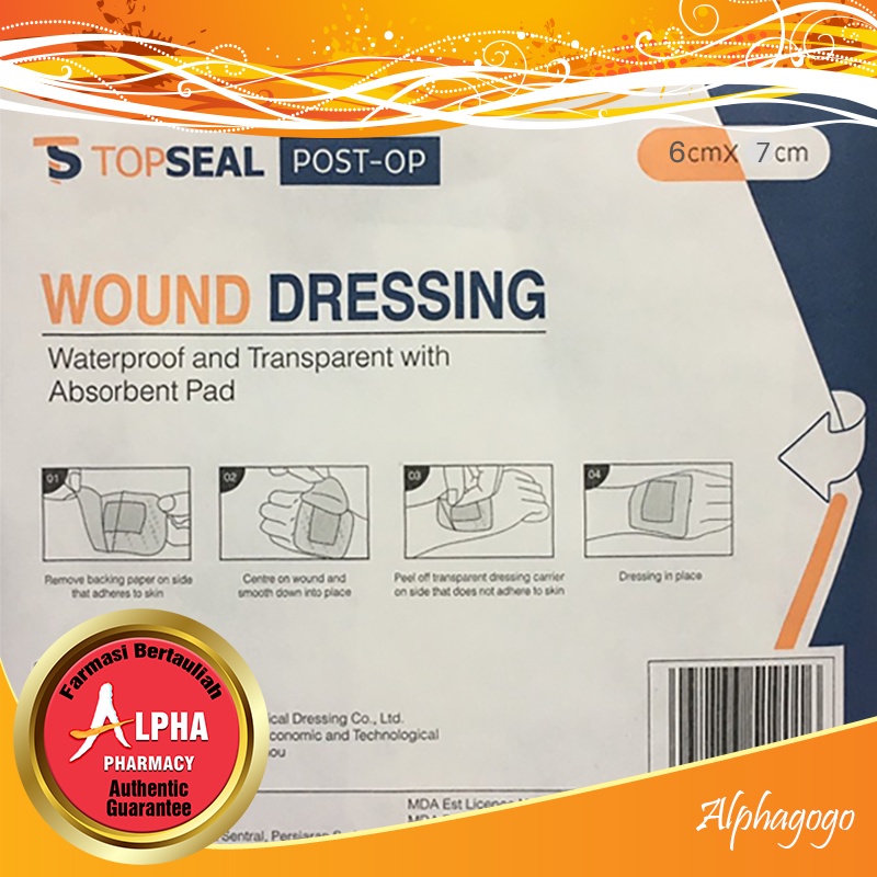 Topseal Film Dressing Waterproof and Transparent with Absorbent Pad (6X7cm / 10X10cm / 10x20cm ...