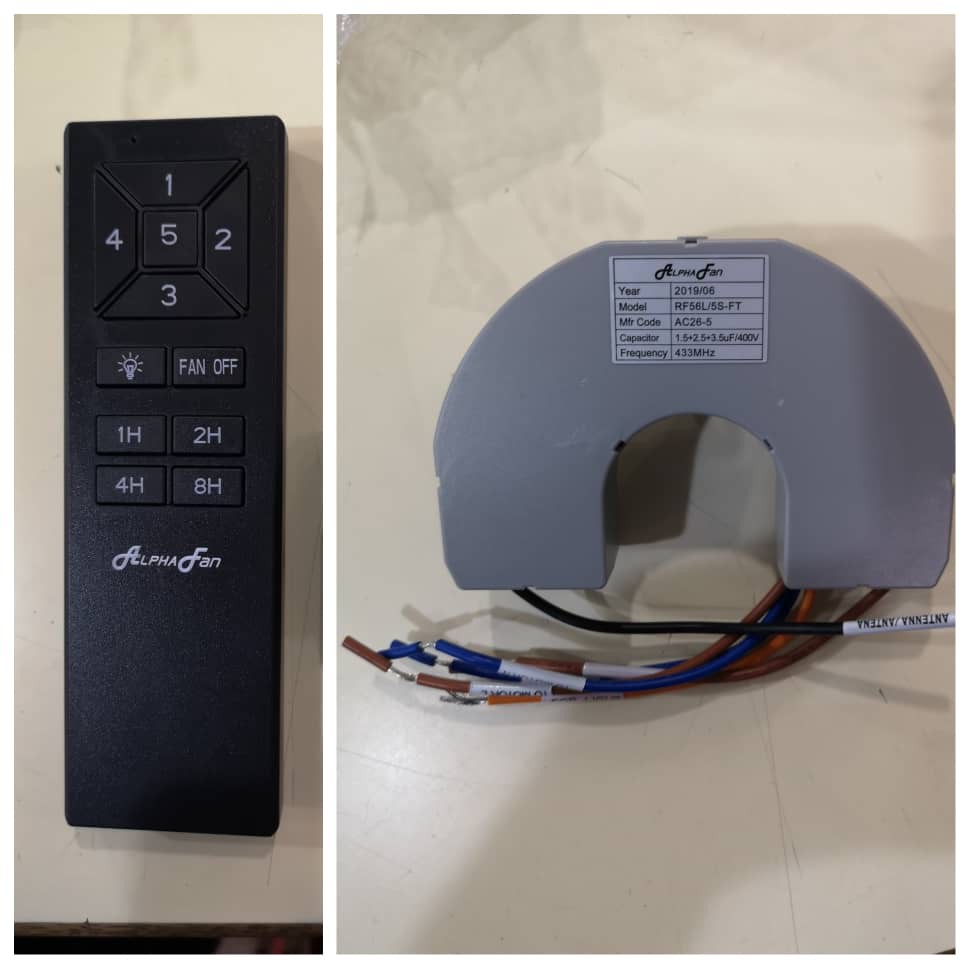 ALPHA CEILING FAN ORIGINAL PCB RF-56L/REMOTE CONTROL RF56L/5S-FT ...