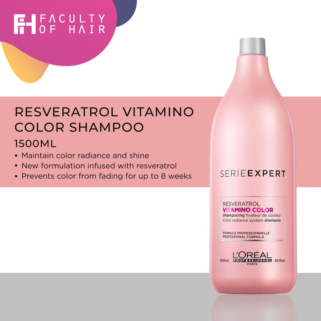 Loreal Serie Expert Resveratrol Vitamino Color Shampoo (1500ml ...