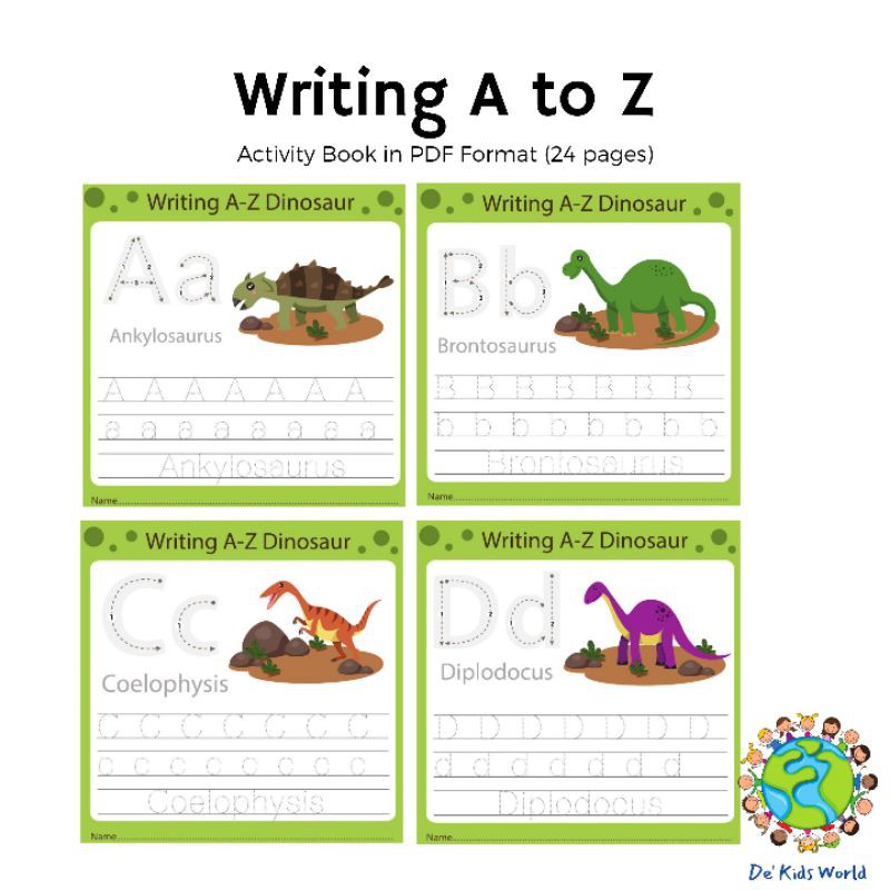 [PRINTABLE] Montessori Alphabet Pre-Handwriting Activity ABC Dinosaurs ...