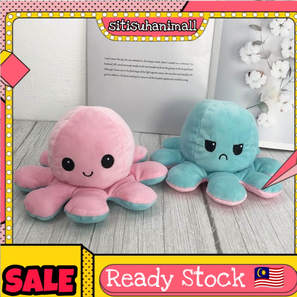 Viral Flip Octopus Doll TIKTOK Reversible Plush Bipolar Plushie Stuffed ...