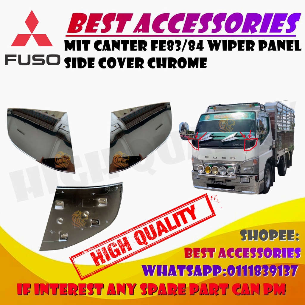 MIT CANTER FE83/84 WIPER PANEL SIDE COVER CHROME LH RH 1SET HIGH ...
