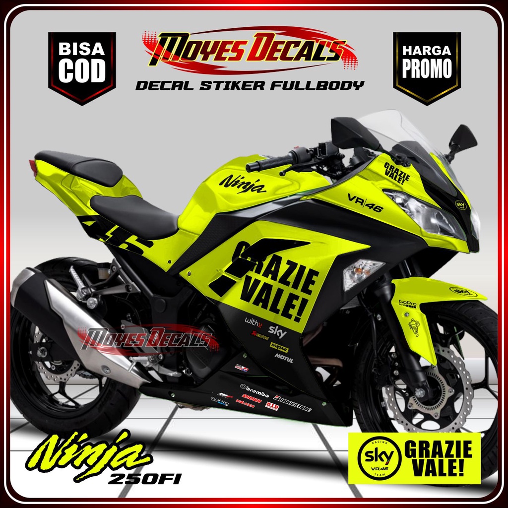 Ninja striping sticker decal ninja 250 fi motorbike decal sticker ...