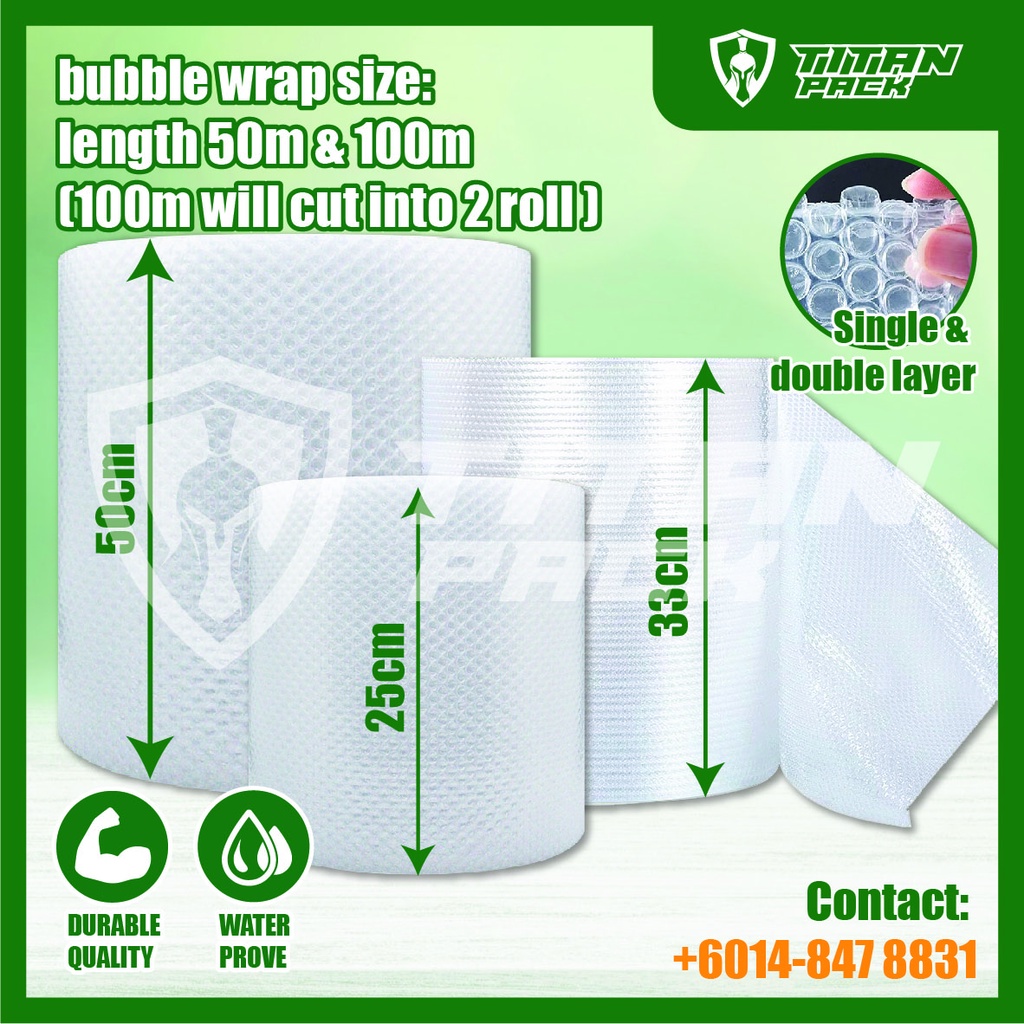 Bubble Wrap 100M & 50M! Single Layer Double Layer Bubble Wrap! Bubble ...