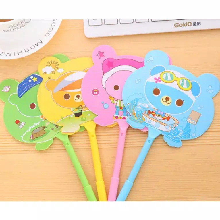CARTOON HAT BEAR FAN PEN - CARTOON CHARACTER CUTE BALLPOINT PEN ...