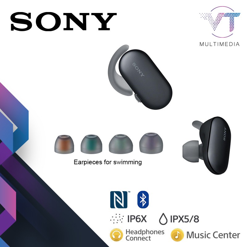 Sony Sports Wireless Earbuds In-Ear Headphones Ambient Sound - Black WF ...