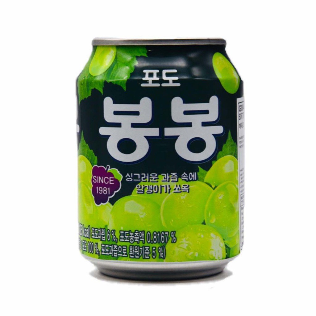 EXP OCT 2025 Haitai Grape Bon Bon Drink 238ml 韩国海太葡萄果汁饮料真果粒 (포도봉봉 ...
