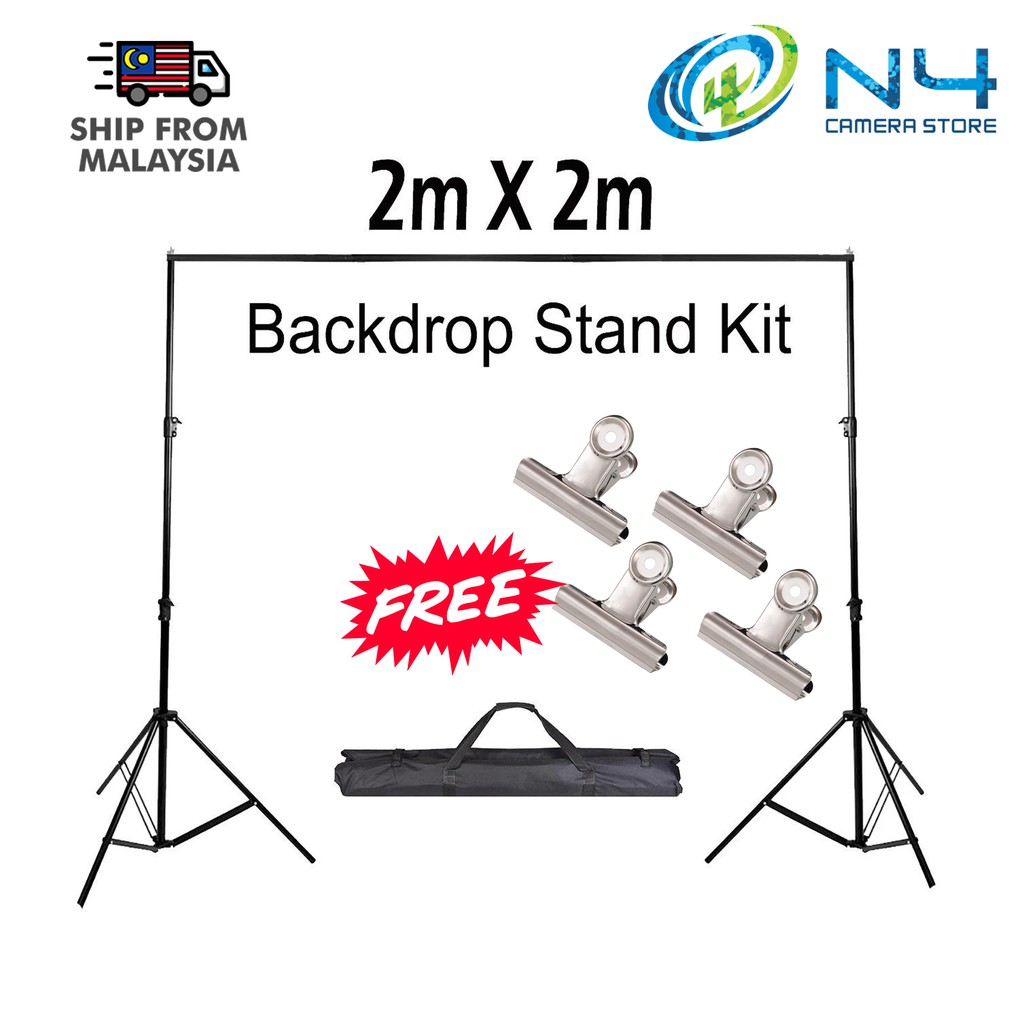 Foto Photo Studio Kit Set Backdrop Stand with Storage Bag & 4 Backdrop ...