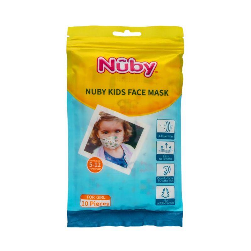 Nuby Kids Face Mask 3ply Disposable 10pcs/pack Random Boy/Girl Design ...