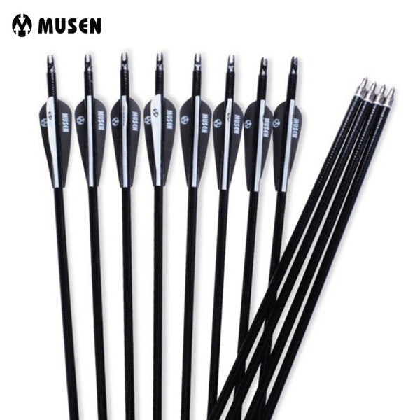 MUSEN Arrows Fiberglass Screw Tip Archery Sports Compound Recurve Bow ...