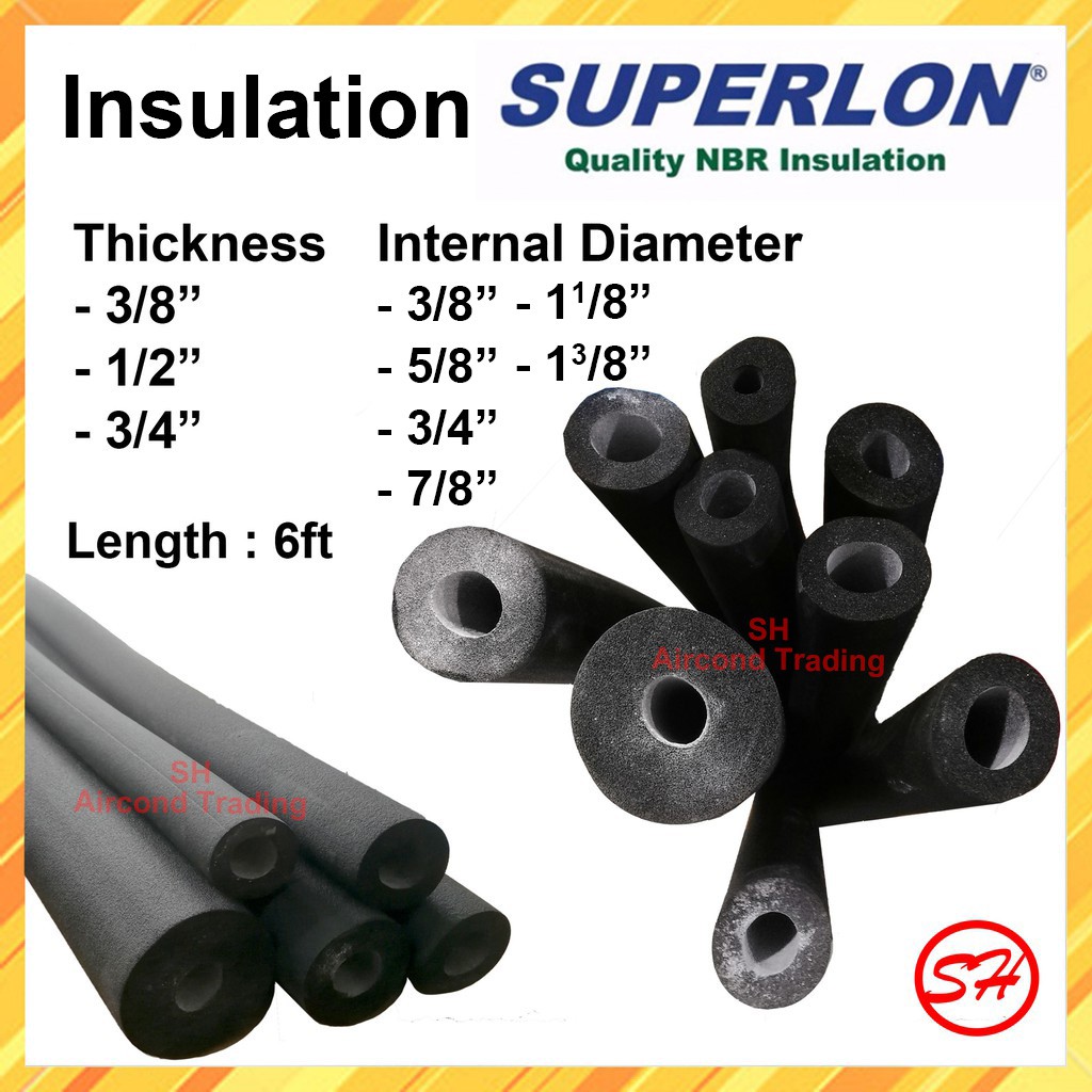 SUPERLON INSULATION FOR AIRCOND PIPING pipe hitam | Shopee Malaysia