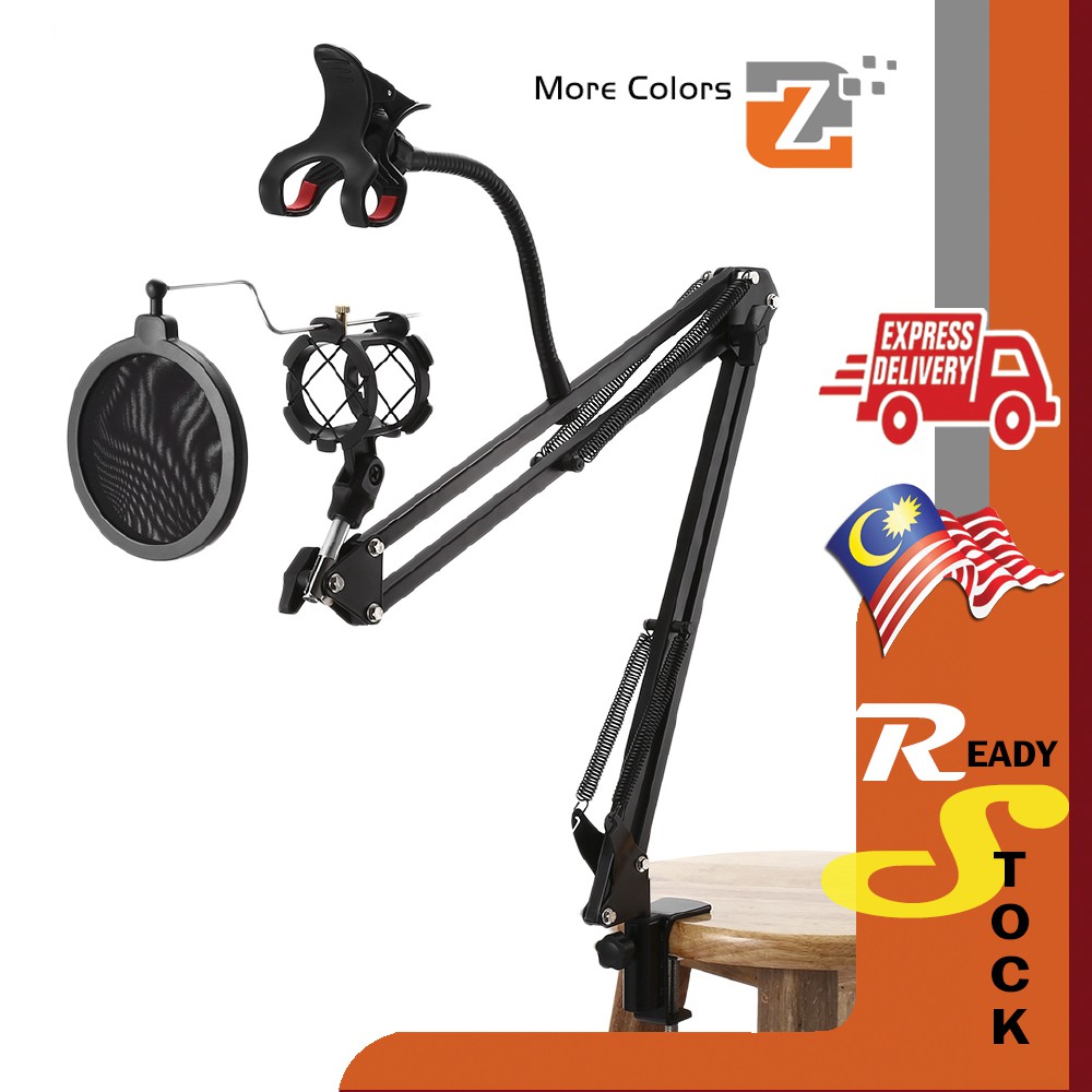 NB35- Professional Microphone Stand Suspension Boom with Pop Filter ...