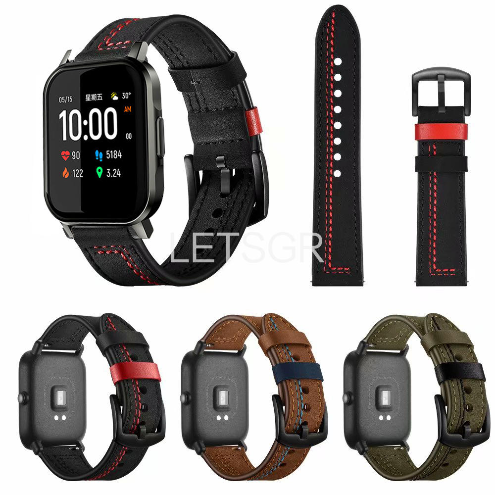 New Haylou LS02 /Aukey LS02 Smart Watch Genuine Leather Strap | Shopee ...