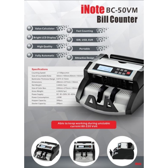 MESIN Inote BC-50VM/MONEY Counting Machine/MONEY COUNTER/MONEY COUNTER ...