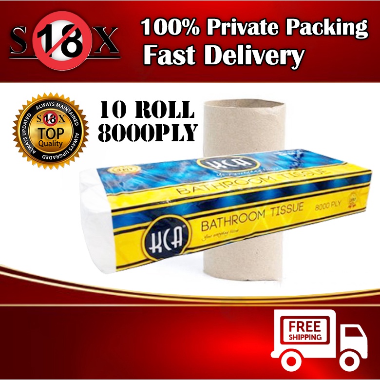 KCA 🌋 Bathroom tissue roll 8000s x 3ply x 10 rolls Kca tissue toilet ...
