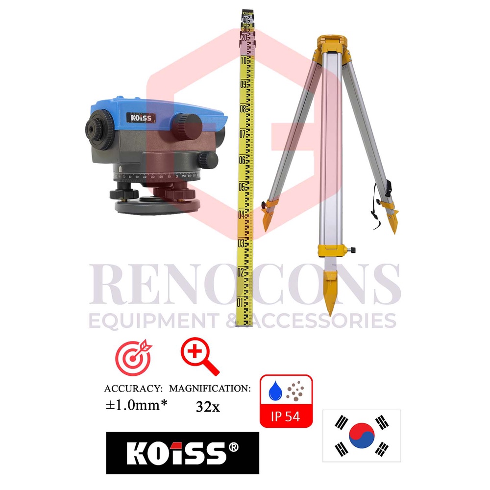 KOISS KA-32B AUTO LEVEL DUMPY LEVEL DUMPING LEVEL OPTICAL LEVEL SET LEVELLING STAFF SURVEY ...