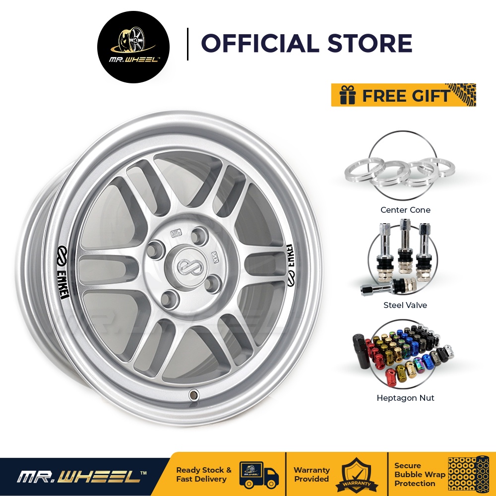 New Sport Rim ENKEI RPF1 15x7 4x100 ET31 Silver 15 inch Mr Wheel Myvi Bezza Saga Vios Yaris City ...