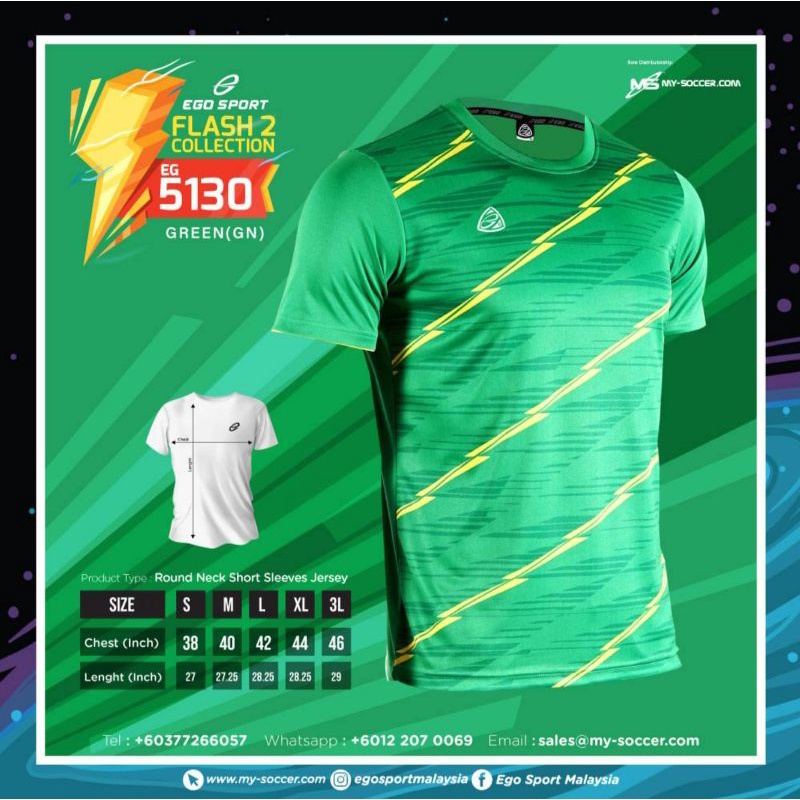 EGO SPORT EG5130 ADULT TEAM WEAR FOOTBALL SOCCER JERSEY (MADE IN ...