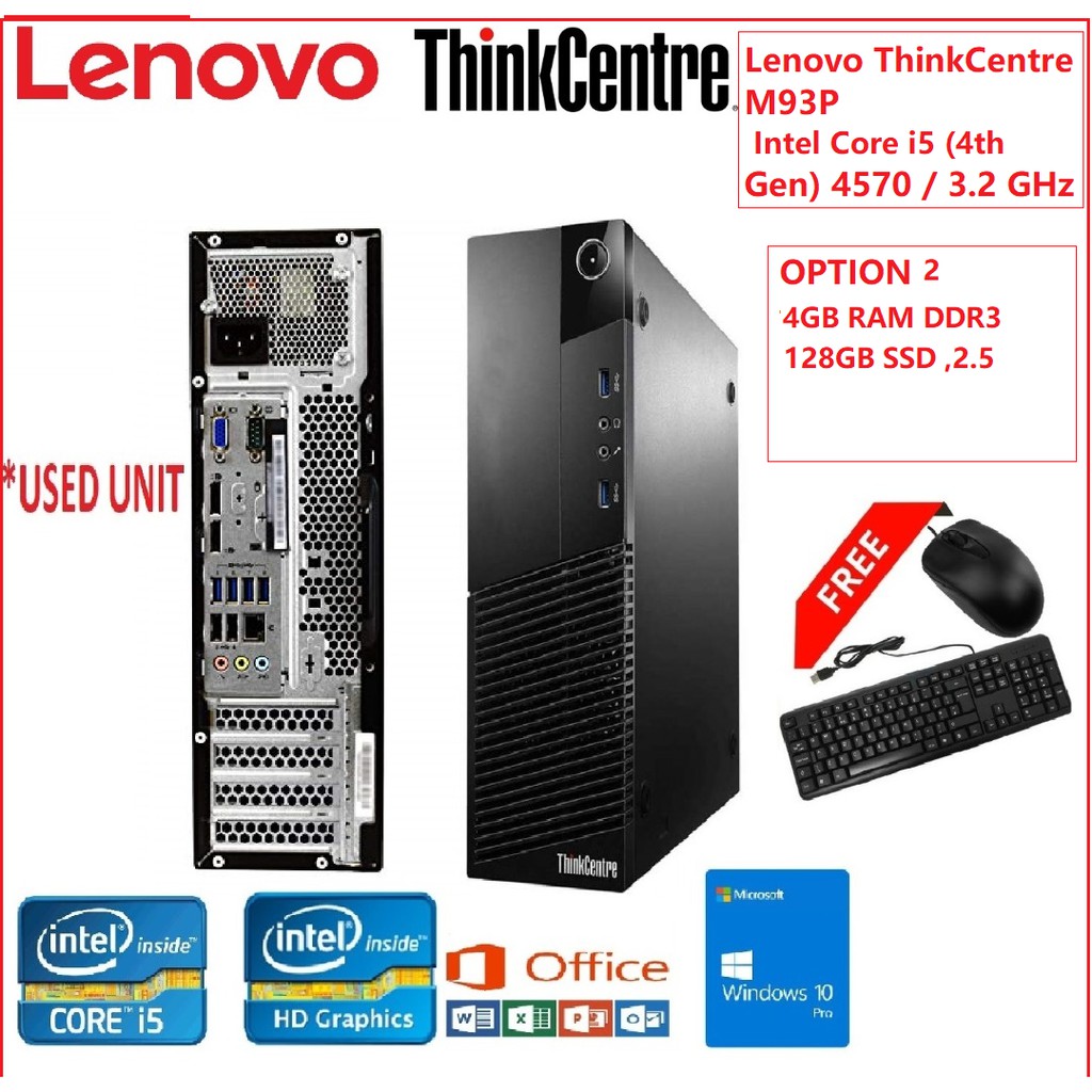 Lenovo ThinkCentre Desktop Model intel Core i3,i5 8GB/128GB SSD/500GB ...