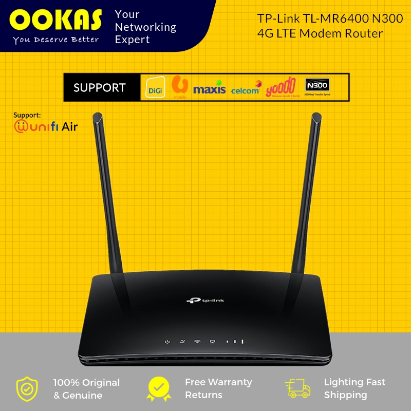 TP-Link TL-MR6400 Apac 300Mbps 4G LTE Wireless Wifi Modem Router Direct ...