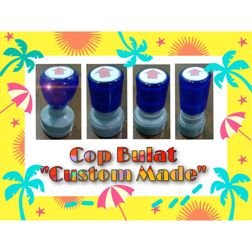 Rubber Stamp cop Bulat Ready Ink Custom Made Rumi dan Jawi | Shopee ...
