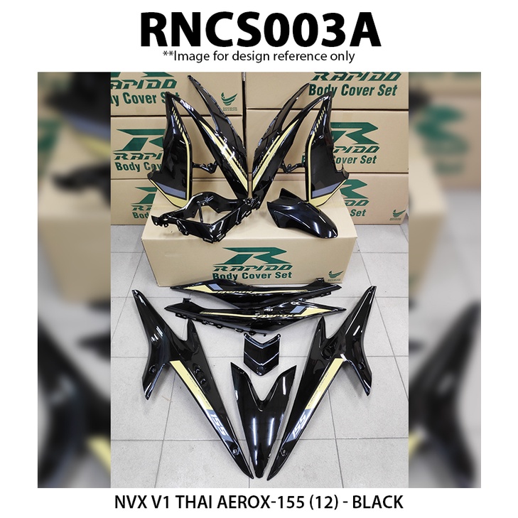 Rapido Cover Set Assembly NVX V1 Thai Aerox-155 (12) (Sticker Tanam ...