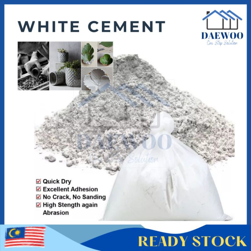 WHITE CEMENT/ Simen Putih pot cement art cement powder 白洋灰 石膏粉 | Shopee ...