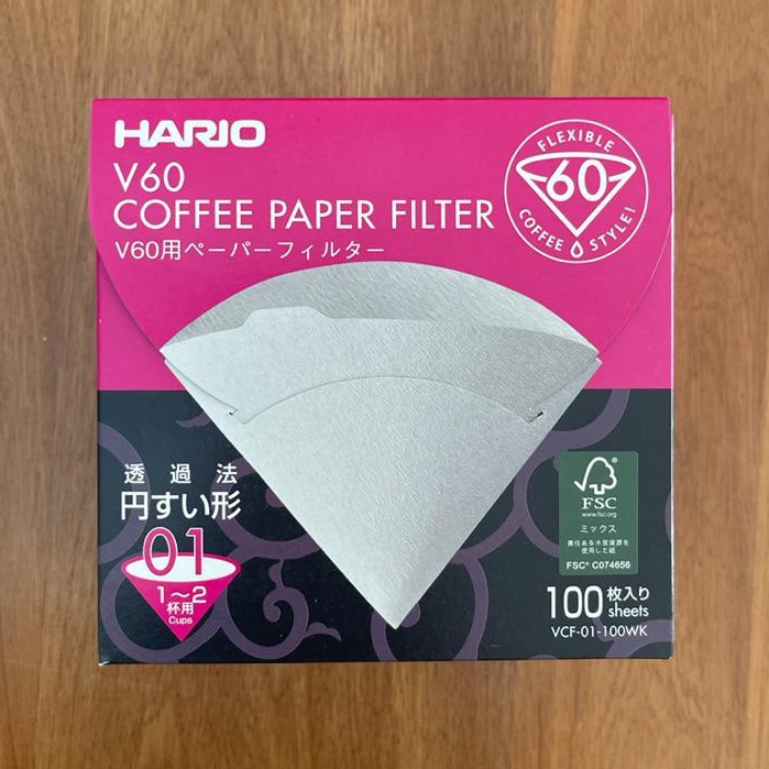 [ HARIO ] V60 COFFEE PAPER FILTER SIZE 01 (WHITE) 40pcs and 100pcs ...