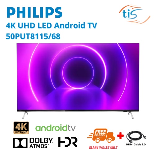 Philips 50 inch 4K UHD LED Android TV NETFLIX ATMOS 50PUT8115 | Shopee ...